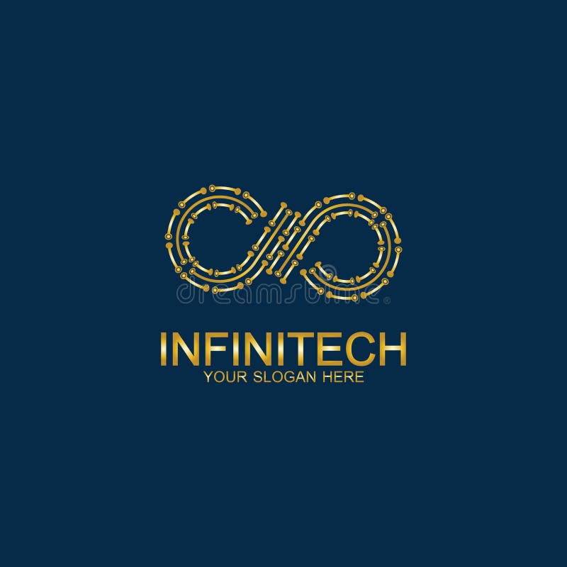 Golden Infinity Technology Logo. Symbol & Icon Vector Template Stock ...