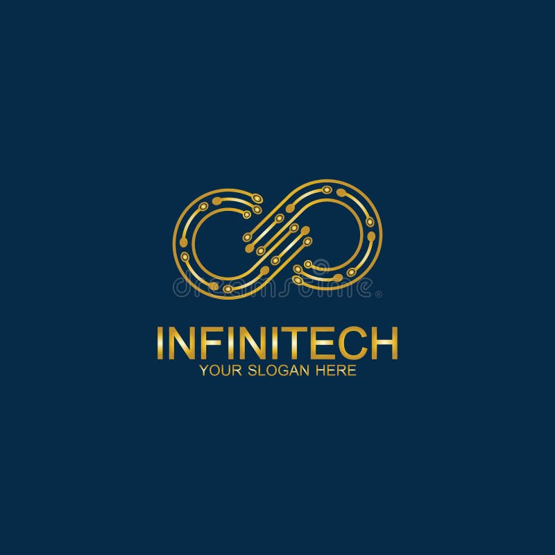 Golden Infinity Technology Logo. Symbol & Icon Vector Template Stock ...
