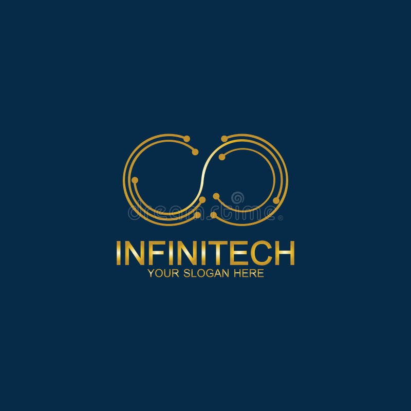 Golden Infinity Technology Logo. Symbol & Icon Vector Template Stock ...