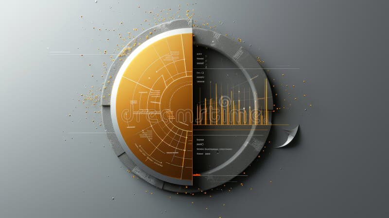 Golden Infographic with Futuristic Design Stock Photo - Image of ...