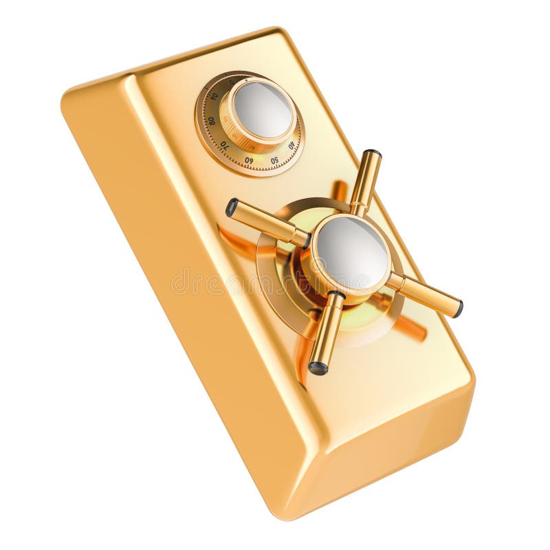 Golden Ingot with Safe Combination Lock and Metal Handle Safe ...