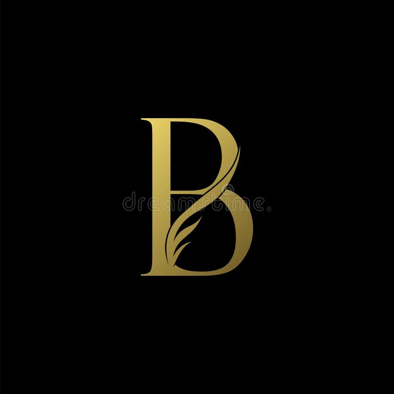 Golden Initial Letter B Logo Icon, Simple Vector Design Concept Wing ...