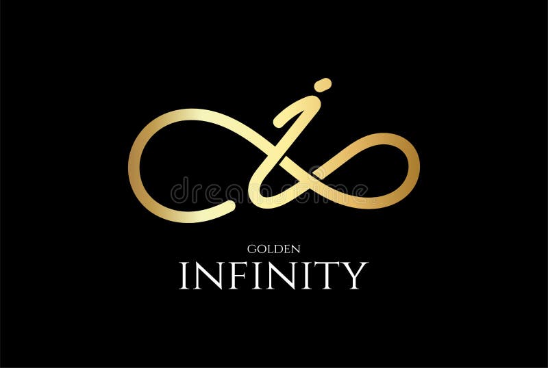 Golden Initial Letter I for Infinity Logo Design Stock Vector ...