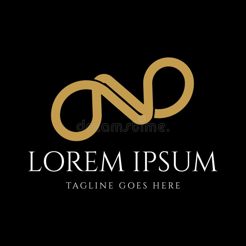 Golden Initial Letter N Infinity Sign Symbol Line Logo Design Stock ...