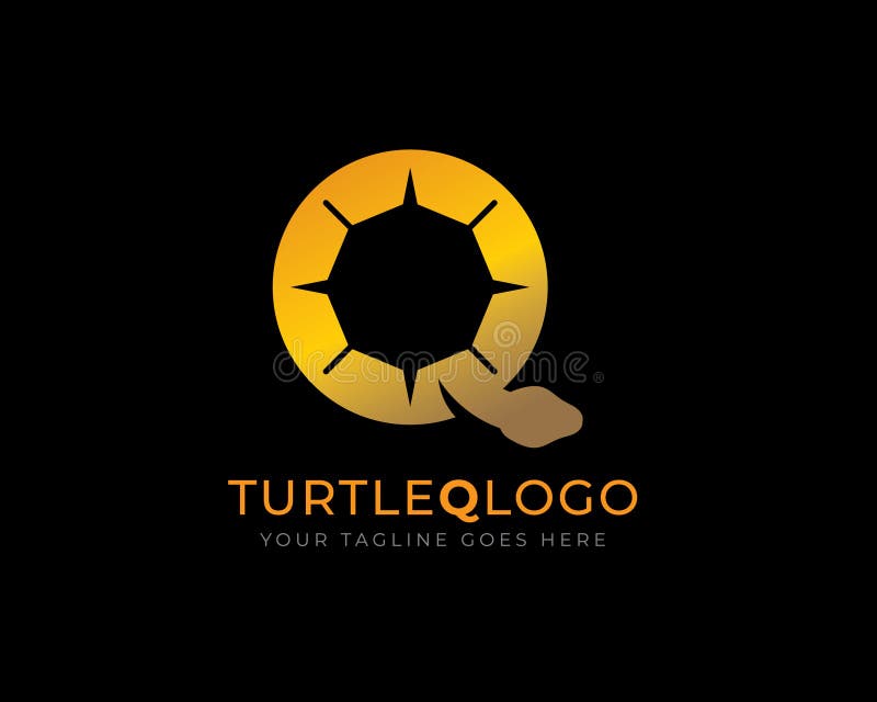 Golden Initial Letter Q As Turtle Logo Template Stock Vector ...