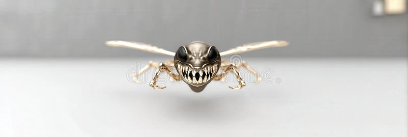 Golden Insect with Menacing Expression and Sharp Teeth Stock ...