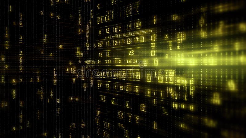 A Golden Inspired Matrix, Ai Generated Image Stock Illustration ...