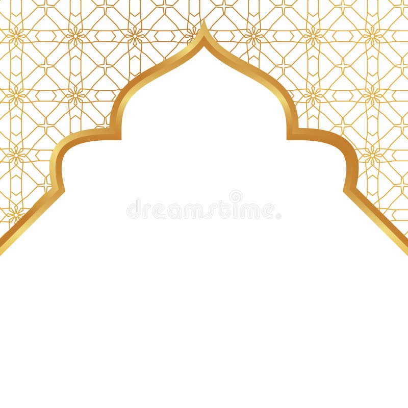 Golden Islamic Border stock vector. Illustration of border - 332689535