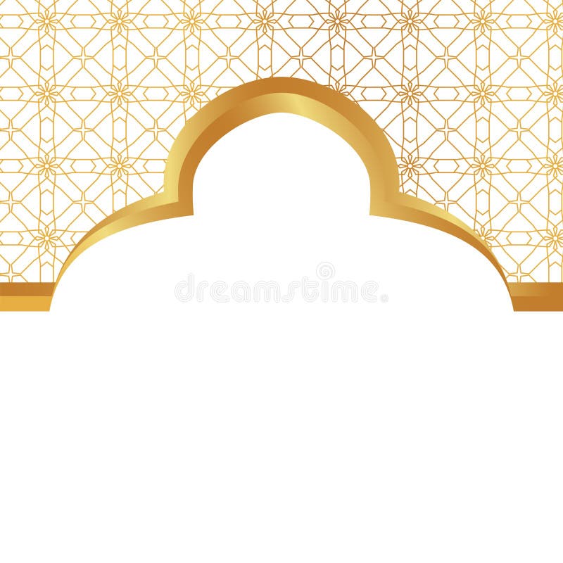 Golden Islamic Border stock vector. Illustration of islamic - 332689560