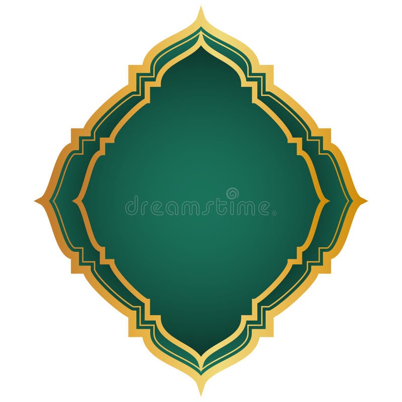Golden Islamic Frame stock vector. Illustration of labels - 332691376