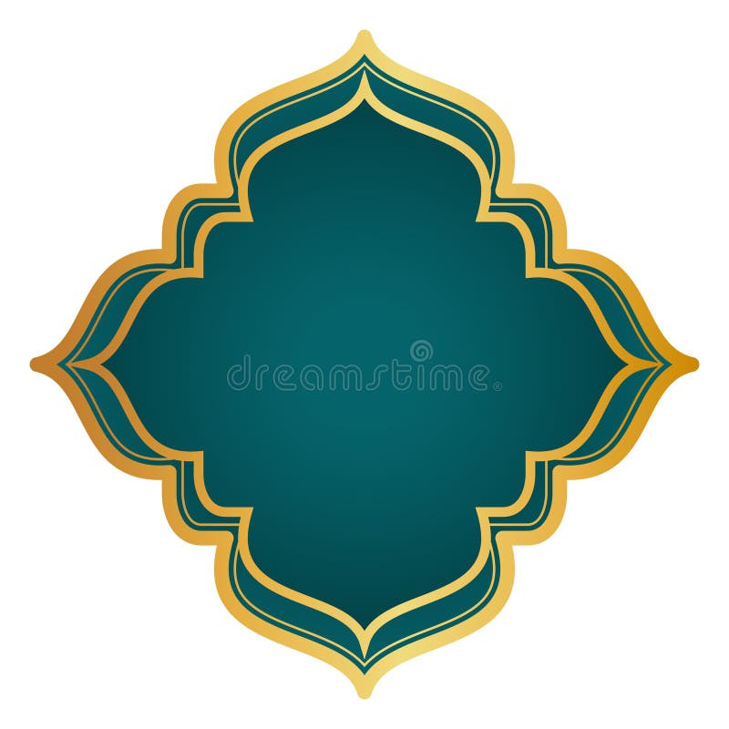 Golden Islamic Frame stock vector. Illustration of islamic - 332691386