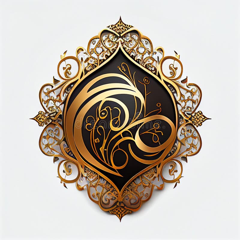 Golden Islamic Middle East Ornament Stock Illustration - Illustration ...