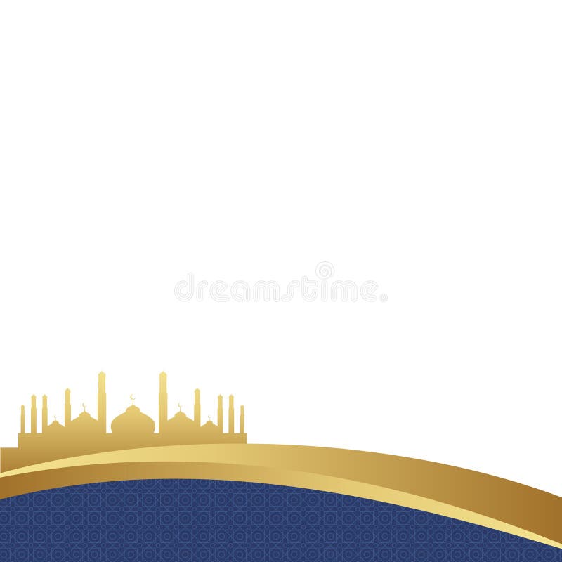 Golden Islamic Mosque Silhouette Border Stock Vector - Illustration of ...
