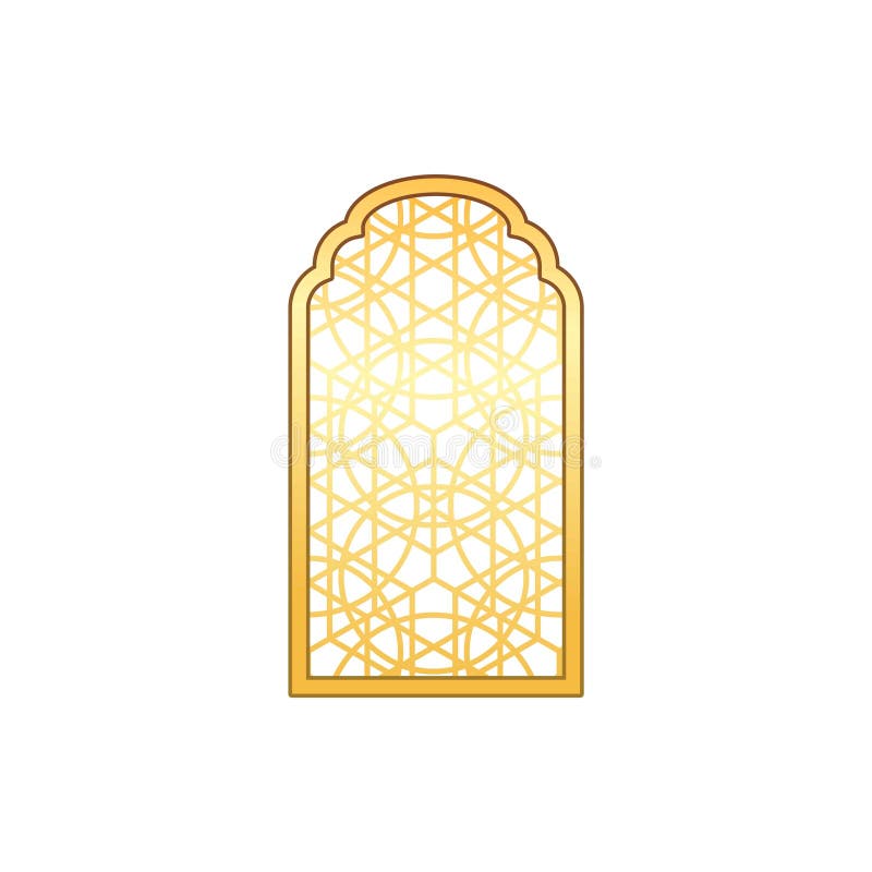 Golden Muslim Ramadan Arch Shape, Vector Traditional Islamic Window or ...