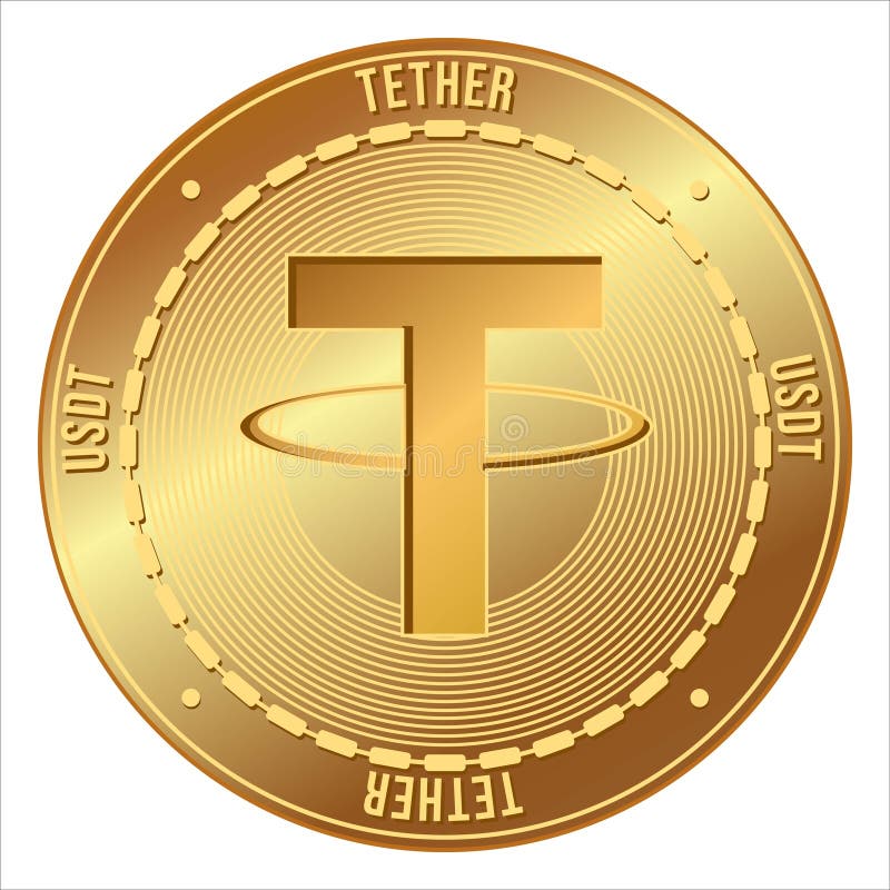 Golden Isolated Tether Icon Editorial Photography - Illustration of ...