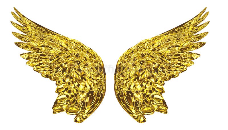 Golden isolated wings stock illustration. Illustration of concept ...