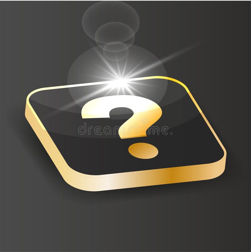 Golden Isometric Question Icon Stock Vector - Illustration of gold ...