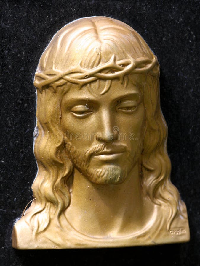 Golden Jesus stock photo. Image of holy, crown, head - 12645698