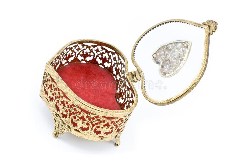 Golden Jewelry Box with Pearl Necklace Stock Image - Image of antique ...