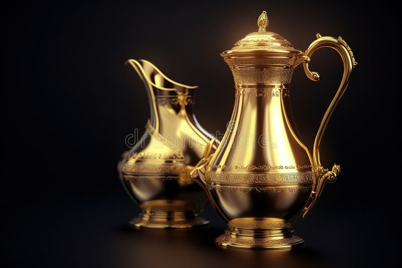Golden Jug, a Design of a Traditional, Generative Ai Stock Illustration ...