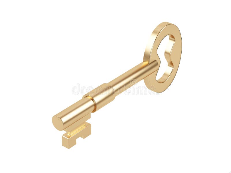 Golden key in keyhole stock illustration. Illustration of safety - 22840835