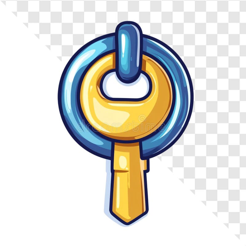 A Golden Key with a Blue Ring Unlocking Secrets and Adventures Stock ...