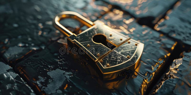 Golden Key with Broken Lock Stock Image - Image of chest, golden: 371578997