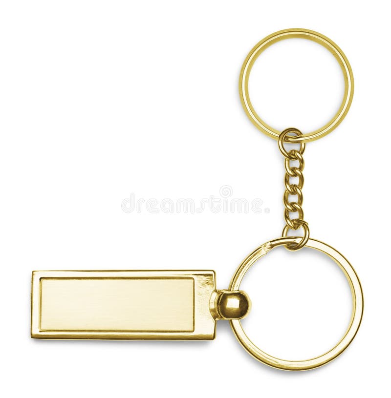 Golden Key Chain on White Background Stock Image - Image of concept ...