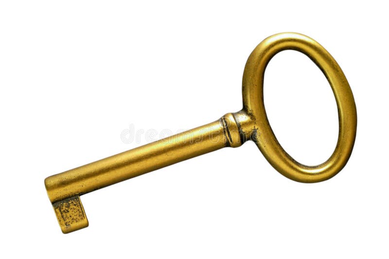 Golden Key with Clipping Path Stock Image - Image of clipping, treasure ...