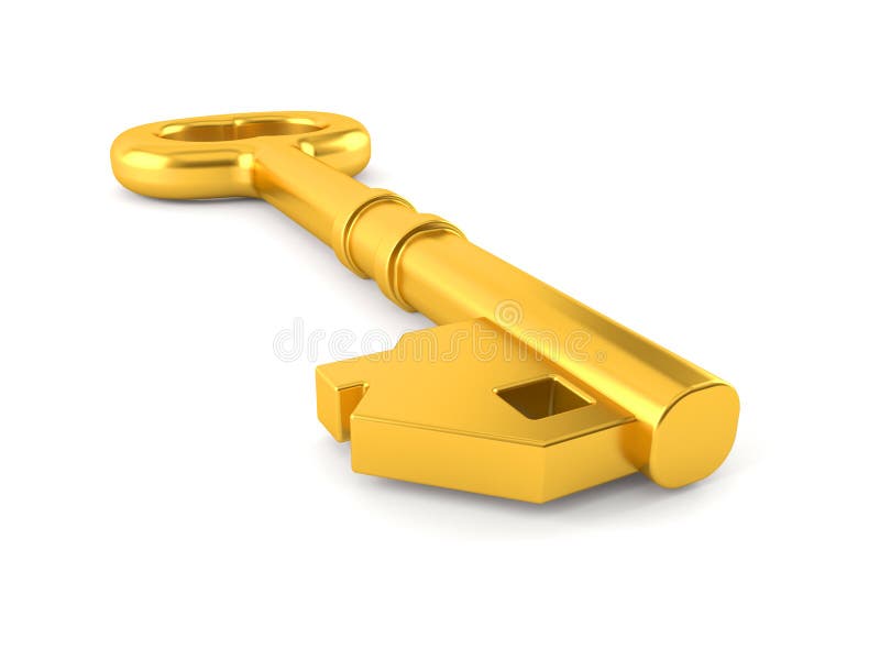 Golden key stock illustration. Illustration of building - 102555919