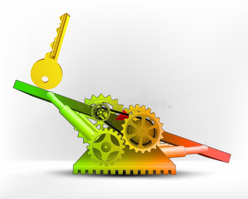 Golden Key in Green Area on Swing Machine Concept Vector Stock Vector ...