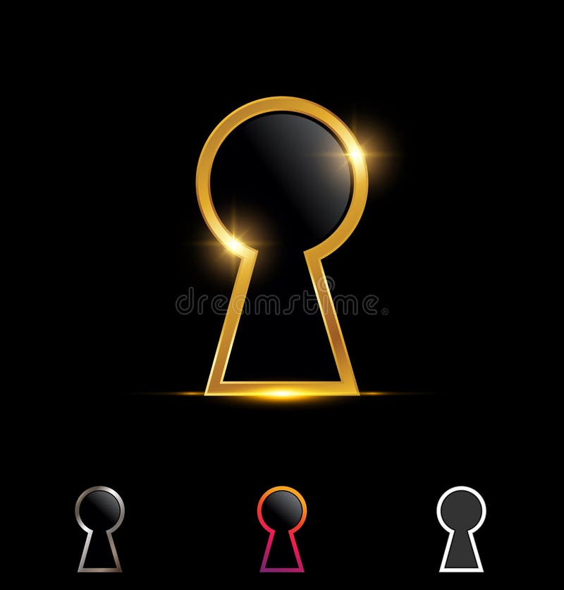 Golden Key Hole Vector Sign Stock Vector - Illustration of light, home ...