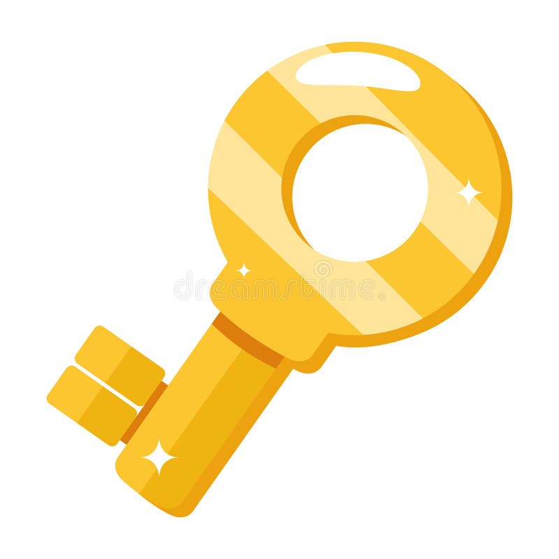 Golden key icon stock illustration. Illustration of secure - 358649395