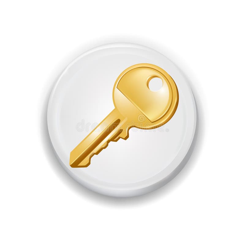 Golden Key Icon on White App Button Vector Stock Vector - Illustration ...