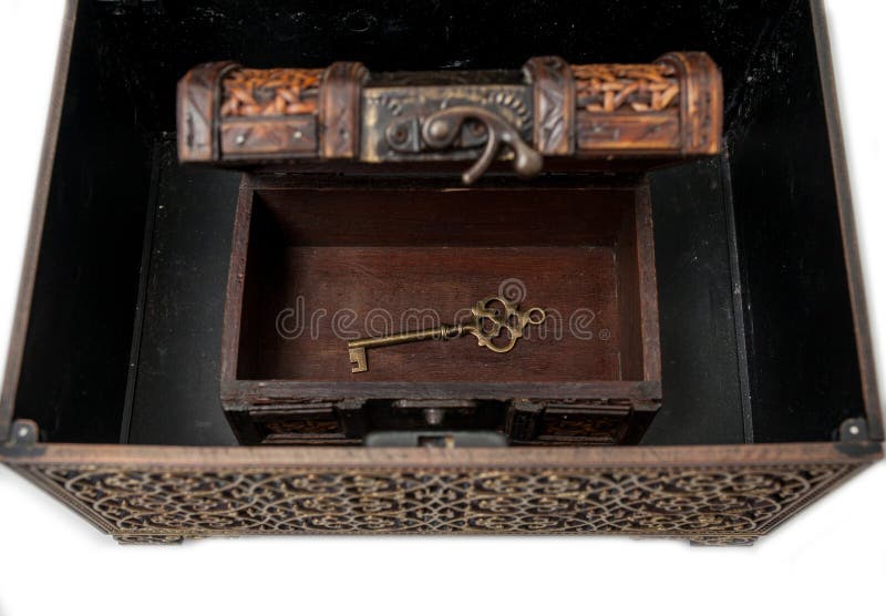 Golden Key Inside Ancient Box Stock Photo - Image of metal, full: 177858028