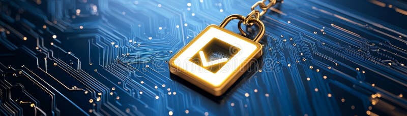 Golden Key on Intricate Circuit Board Symbol of Secure Access and ...