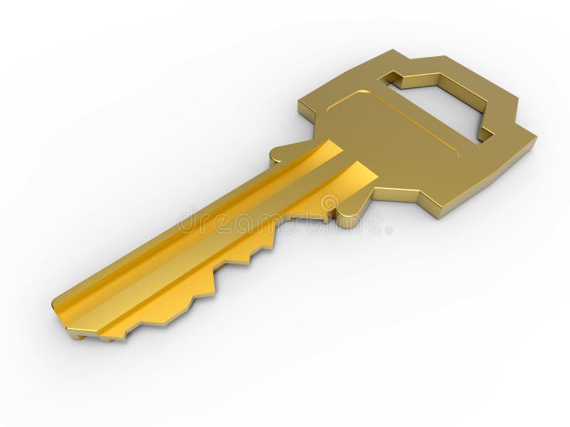 Golden key isolated stock illustration. Illustration of locksmith ...