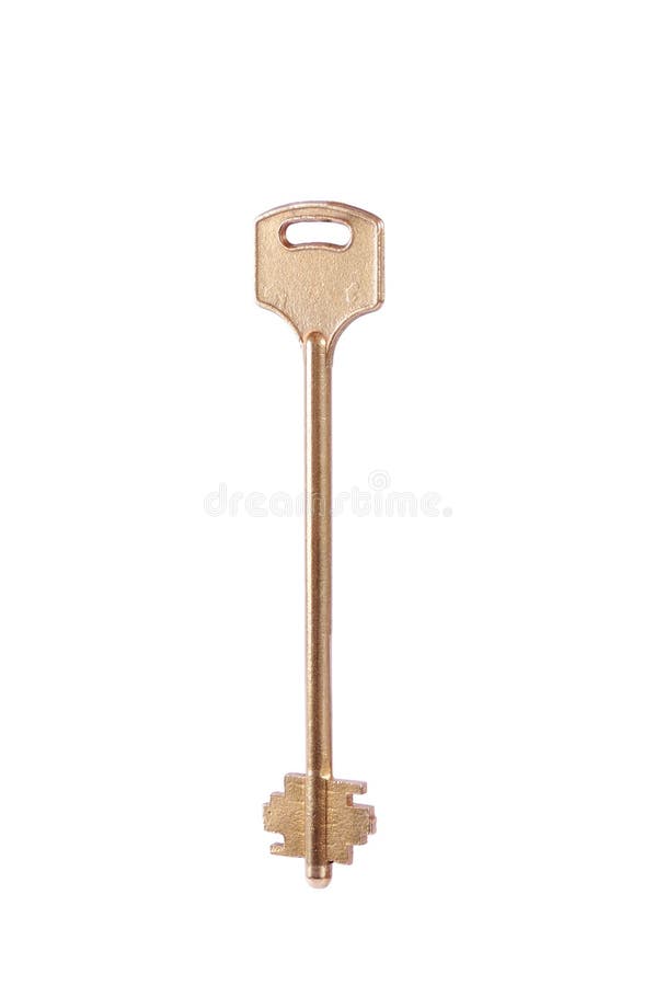 Golden Key Isolated on White Stock Photo - Image of enter, isolated ...
