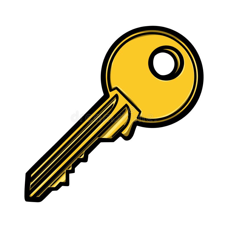 Golden Key. Isolated On White Background. Vector Illustration Stock ...