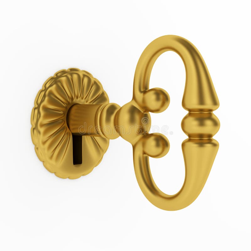 Golden key in keyhole stock illustration. Illustration of safety - 22840835