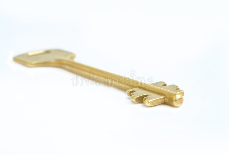 Golden Key from the Lock on a White Background Stock Image - Image of ...
