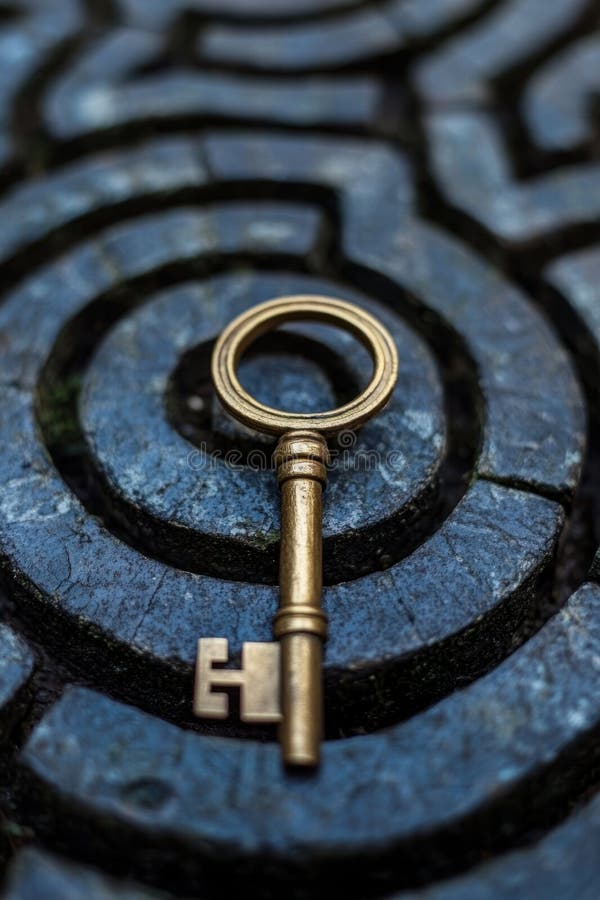 Golden Key Maze, a Golden Key Placed at the Center of a Maze ...