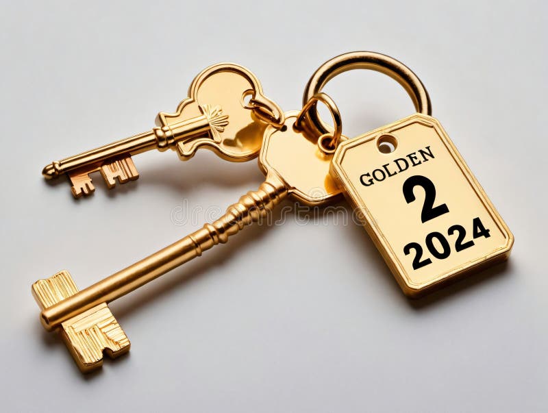 A Golden Key with the Number Twenty on it. Generative AI Stock ...