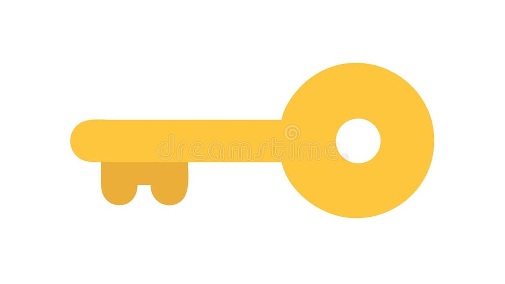 Golden Key Outline Vector Icon for Access Password, Vector Design ...