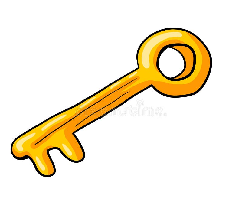 Golden Key of Power stock illustration. Illustration of open - 112401917
