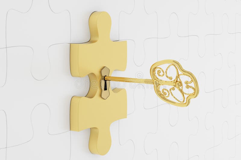 Golden Key Piece Puzzle Stock Illustrations – 102 Golden Key Piece ...