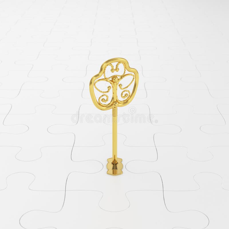 Golden Key Piece Puzzle Stock Illustrations – 111 Golden Key Piece ...