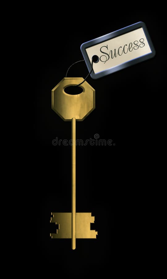 Golden key of success stock illustration. Illustration of open - 282803