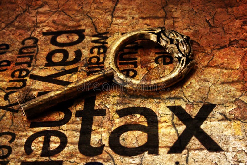 Golden key on tax stock image. Image of vintage, retro - 173020015
