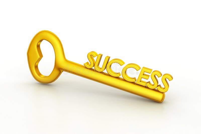 Golden Key to success stock illustration. Illustration of estate - 37076080